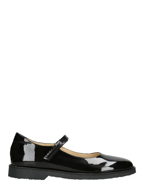 PAPOUELLI Patent Leather Emilia Mary Janes - Black