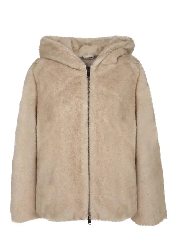 P.a.r.o.s.h Eco Fur Jacket - Beige