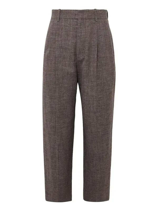 THE ROW Silas Tapered Pleated Trousers - Brown