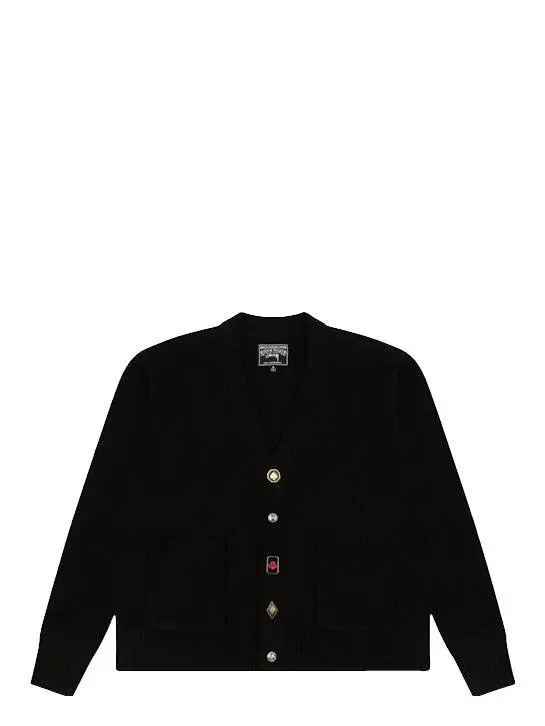 DENIM TEARS X Stussy Playing Card Suits Cardigan - Black