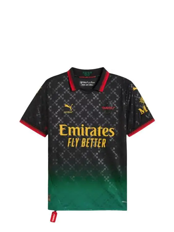 Off-White X Puma Ac Milan Replica Jersey - Black