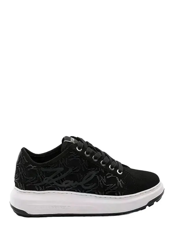 Karl Lagerfeld Logo Suede Sneakers - Black