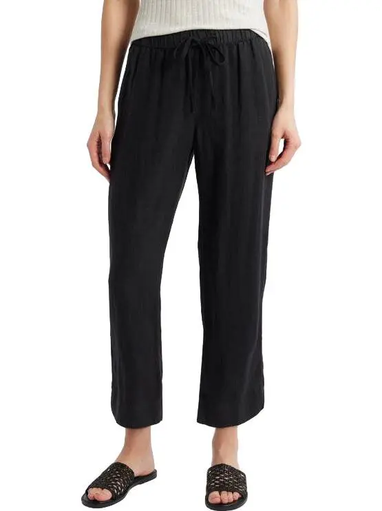 Caslon Tapered Linen Pants - Black
