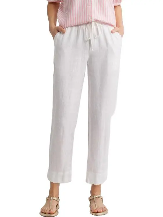 Caslon Tapered Linen Pants - White