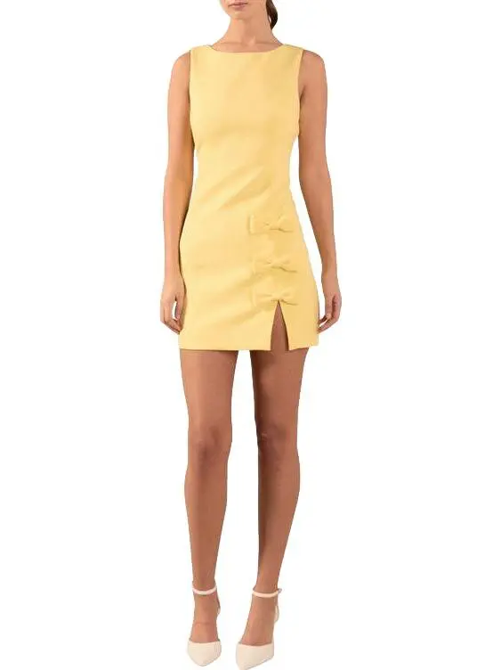 Endless Rose Bow Detail Sheath Mini Dress - Butter