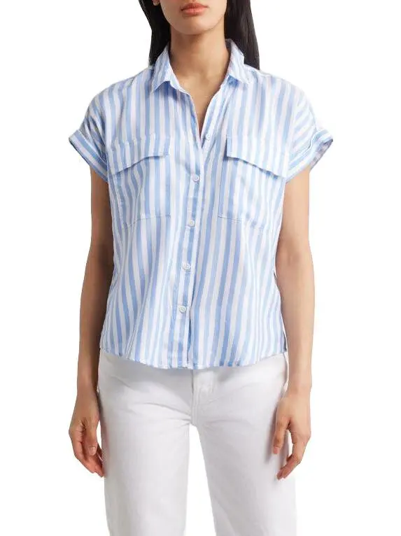 BEACHLUNCHLOUNGE Kaiana Stripe Button-up Shirt - Coastal Blue