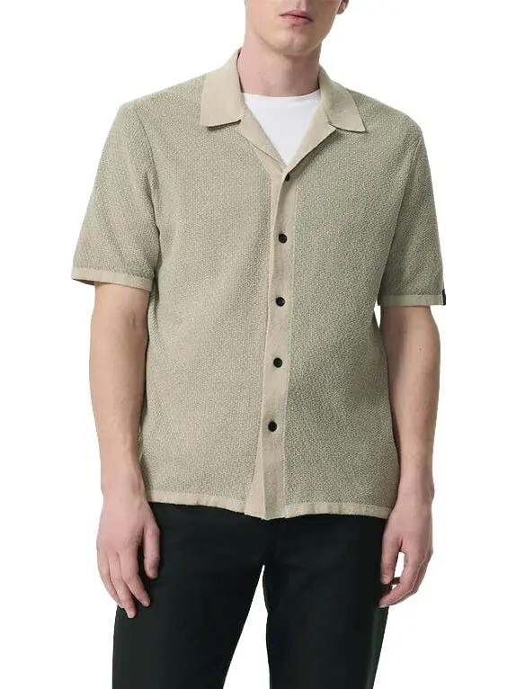 Rag & Bone Zigzag Avery Zuma Toweling Camp Shirt - Light Tan