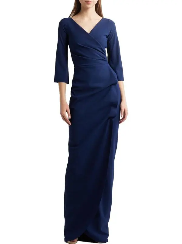 Chiara Boni La Petite Robe Zalfa Faux Wrap Dress - Blue Notte