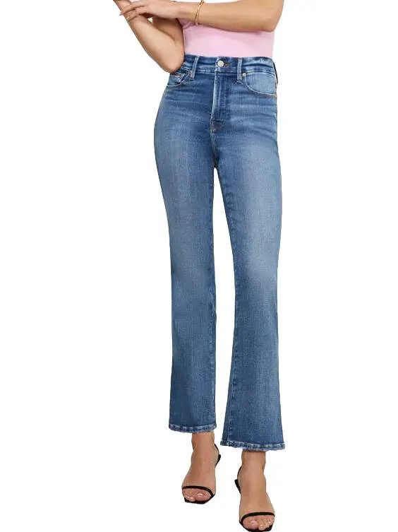 Good American Good Curve High Waist Straight Leg Jeans - Indigo856
