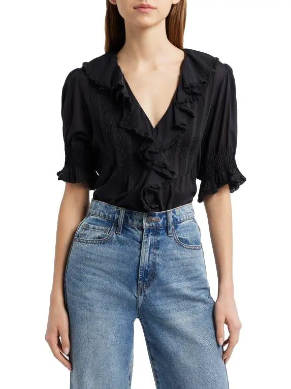 DÔEN Henri Organic Cotton Voile Top - Black