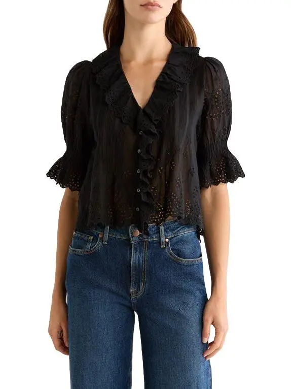 DÔEN Henri Organic Cotton Voile Top - Black