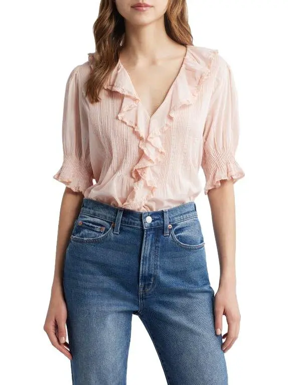 DÔEN Henri Organic Cotton Voile Top - Blush