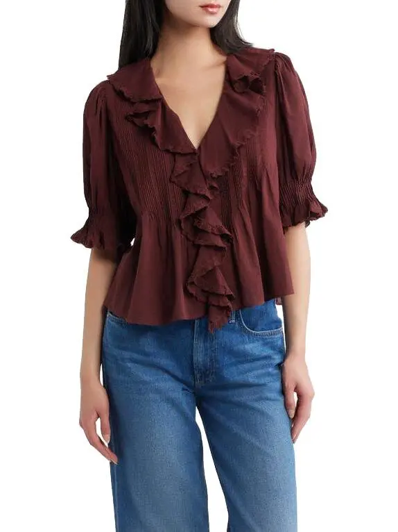 DÔEN Henri Organic Cotton Voile Top - Dahlia