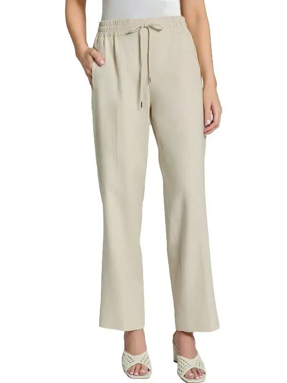 Jones New York Tie Waist Linen-blend Tapered Pants - Natural Stone