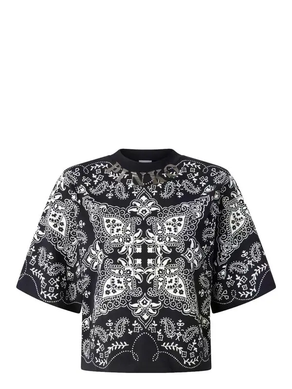 Pinko Paisley Print T-shirt - Black