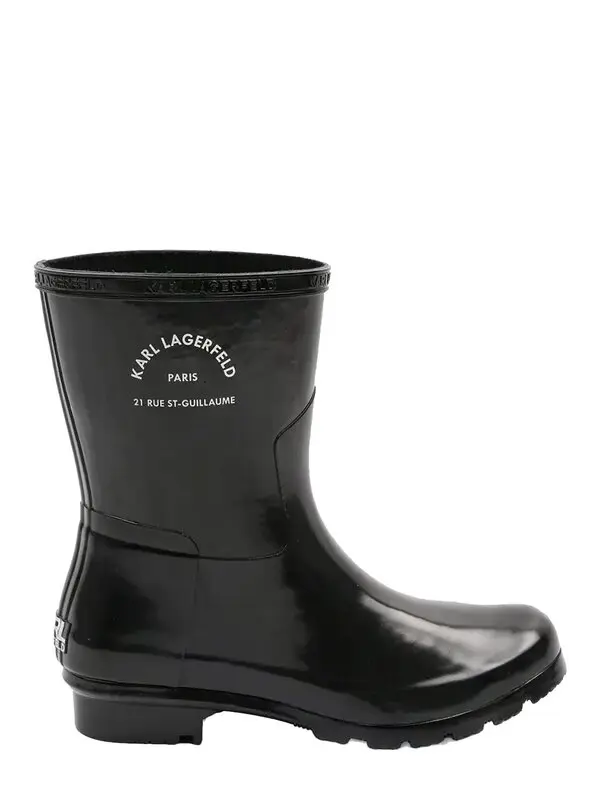 Karl Lagerfeld Logo Rain Boots - Black