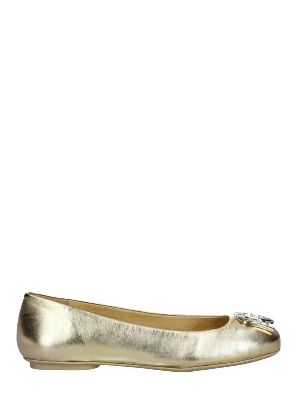 Furla Leather Ballerina Shoes - Gold
