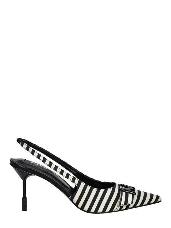 MSGM 90mm Striped Pumps - Black