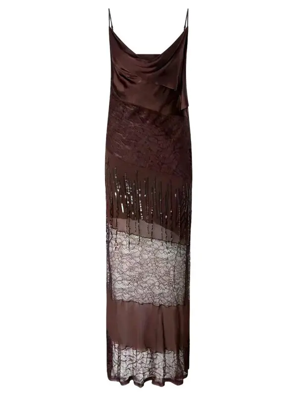 Pinko Panelled Maxi Dress - Brown