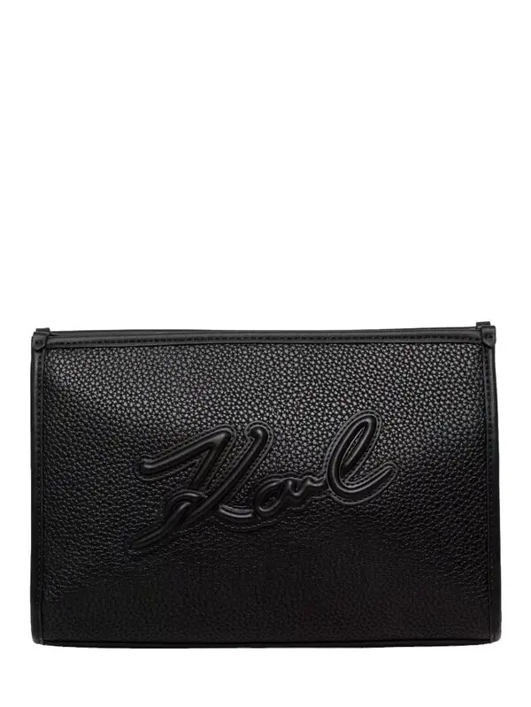 Karl Lagerfeld Leather Makeup Bag - Black