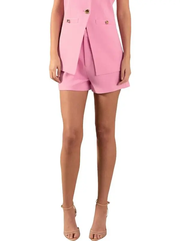 Endless Rose High-waist Textured Shorts - Pink
