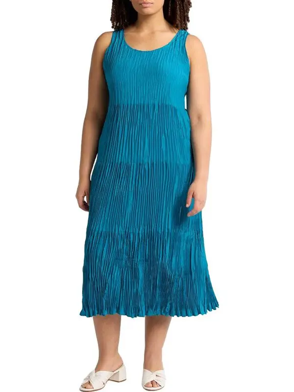 Eileen Fisher Sleeveless Silk Maxi Dress - Dragonfly