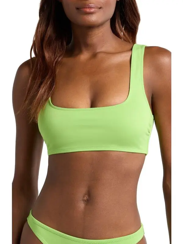 Good American Square Neck Compression Bikini Top - Lime005