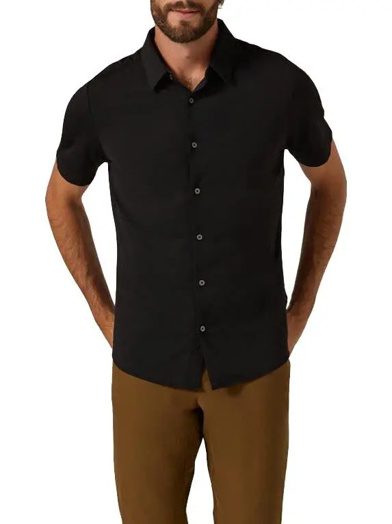 7 Diamonds Alldridge Short Sleeve Button-up Shirt - Black
