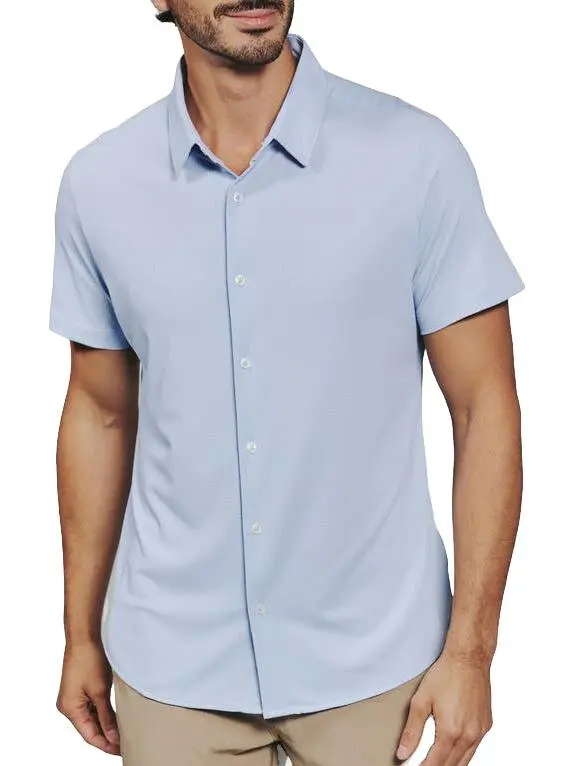 7 Diamonds Alldridge Short Sleeve Button-up Shirt - Ice Blue