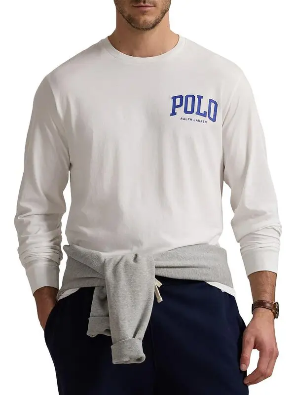 Polo Ralph Lauren Big & Tall Logo Jersey Long-sleeve T-shirt - White