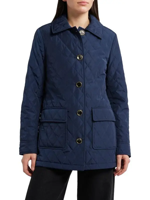 Michael Kors Diamond Quilted Barn Jacket - Midnight