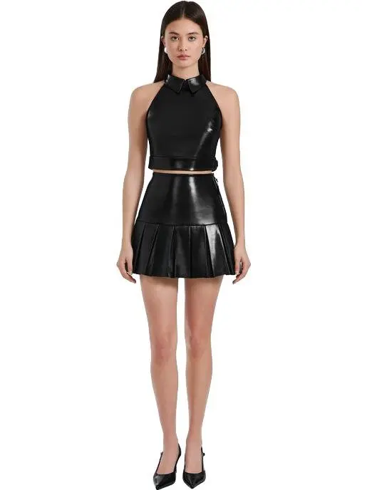 Rudsak Halter Leather Top - Black