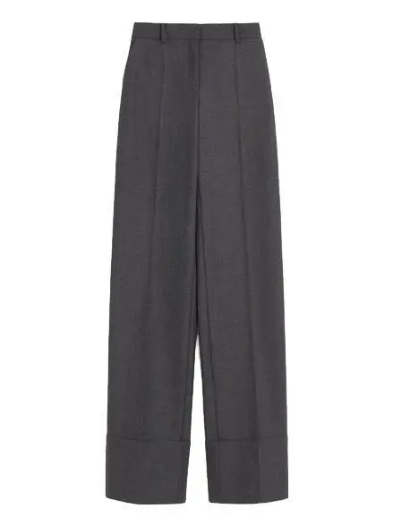 Valentino Garavani Virgin Wool Straight-cut Pants - Gray