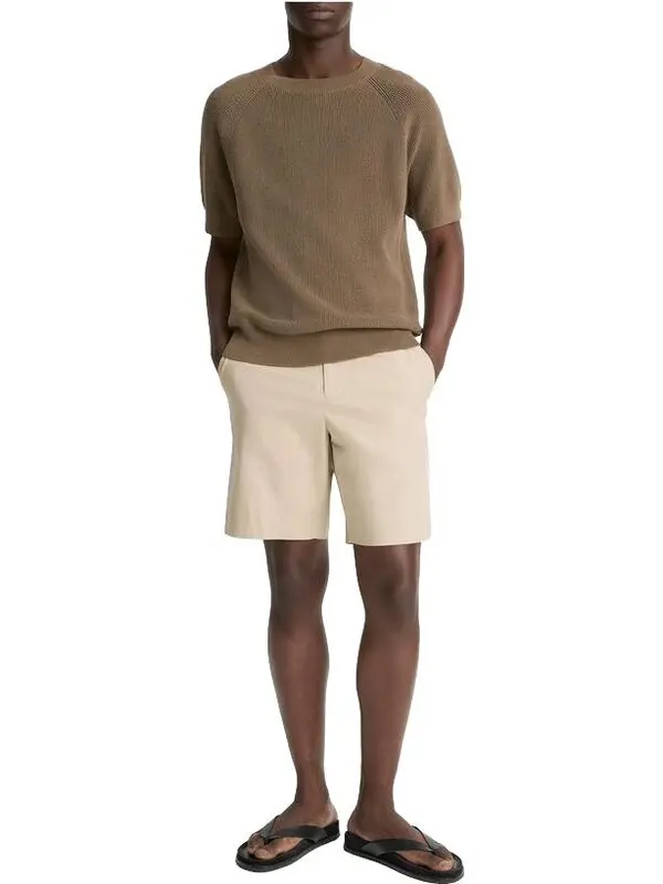 Vince Italian Cotton Extended-tab Short - Natural
