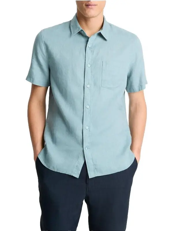 Vince Linen Short-sleeve Shirt - Natural