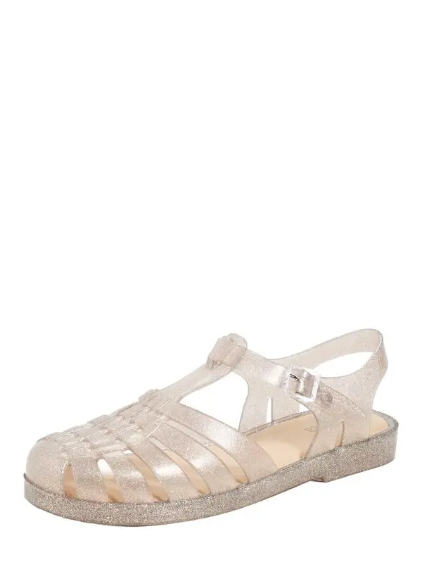 Melissa Possession Shiny Jelly Sandals - Beige Silver Glitter