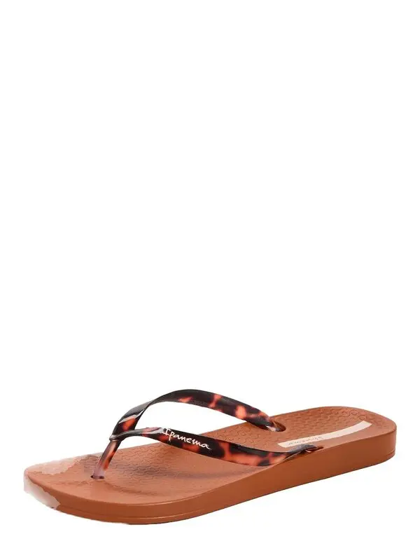 Ipanema Flip Flops With Tortoise Straps - Brown/clear