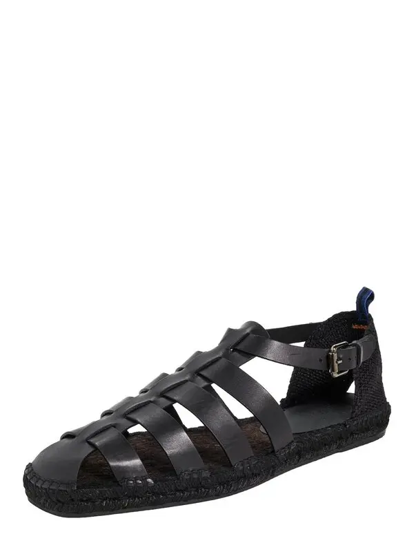 CastaÑer Pietro Leather Fisherman Sandals - Negro