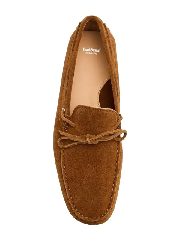PAUL STUART Dino Suede Driving Shoes - Natural