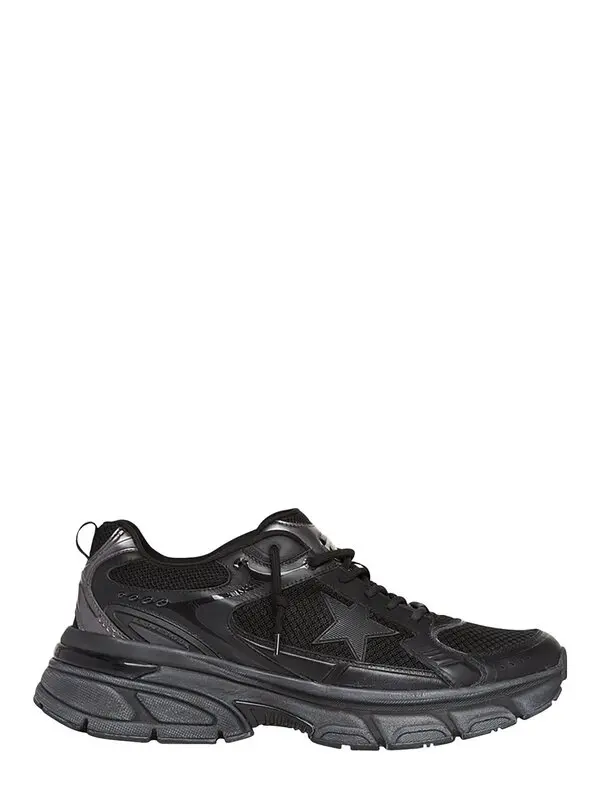 Golden Goose Lightstar Mesh And Leather Sneakers - Black