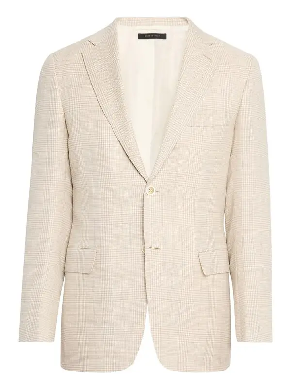 Brioni Plaid Sport Coat - Ivory