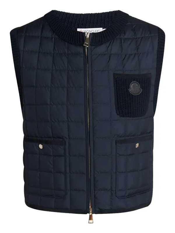 Moncler Quilted Down Vest - Navy