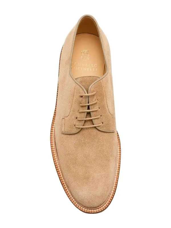 Brunello Cucinelli Suede Derby Shoes - Medium Brown