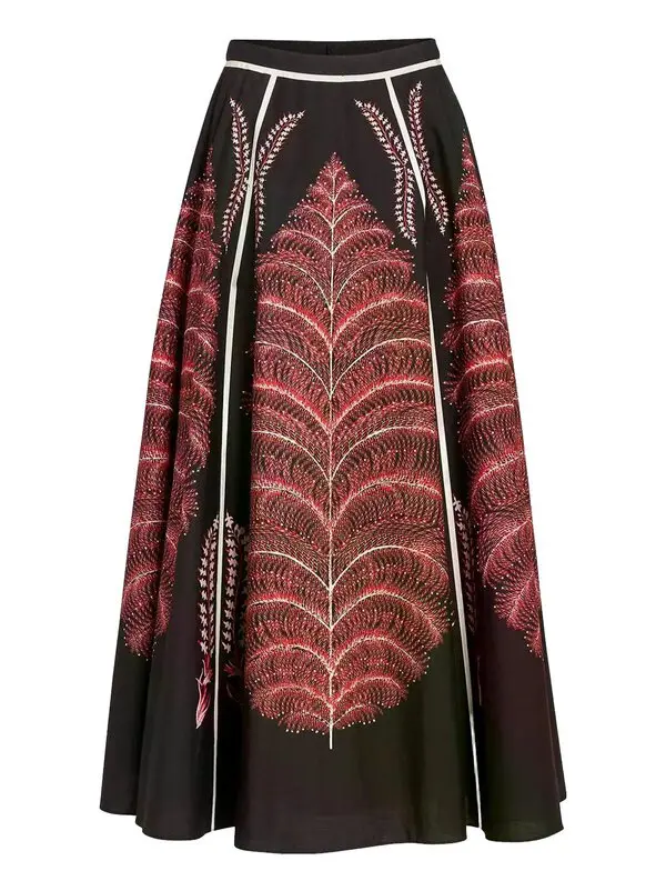 Giambattista Valli Embroidered Screen Skirt - Black