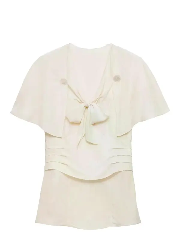 Prada Marocain Blouse - Neutrals