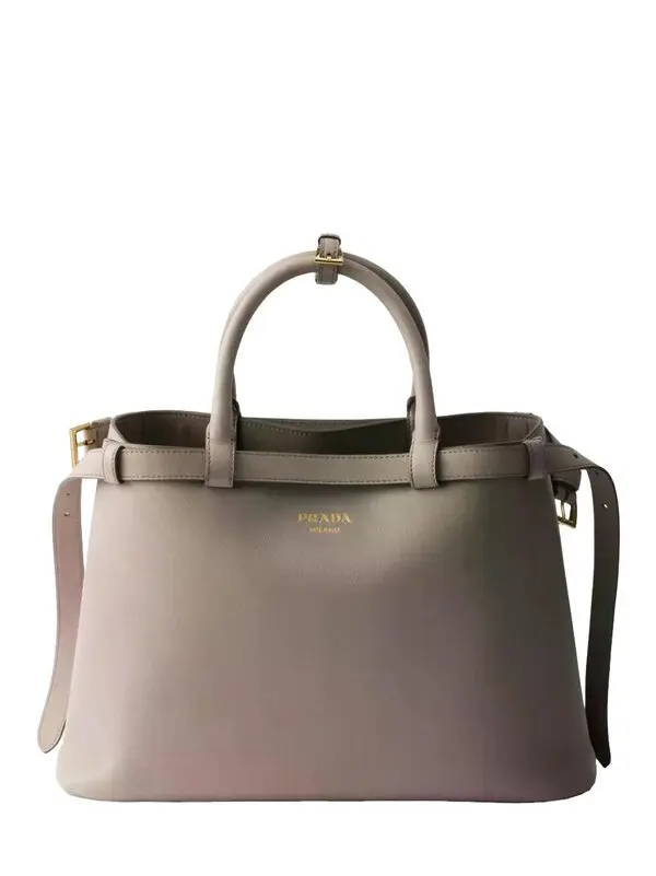 Prada Medium Buckle Tote Bag - Grey