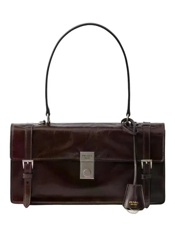 Prada Medium Leather Tote - Brown
