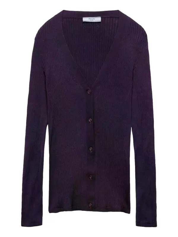 Prada Cotton Cardigan - Purple