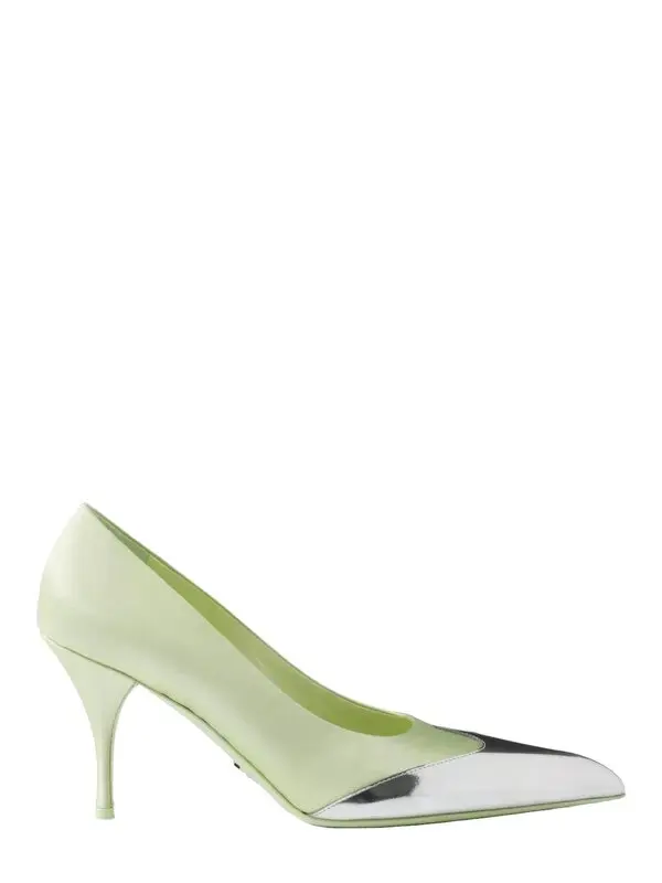 Prada 85mm Satin-finish Pumps - Green