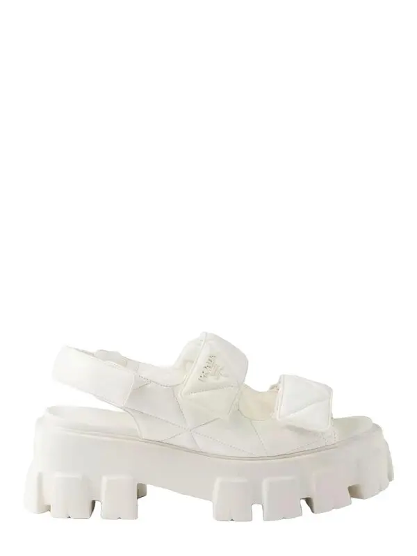 Prada 55mm Monolith Sandals - White